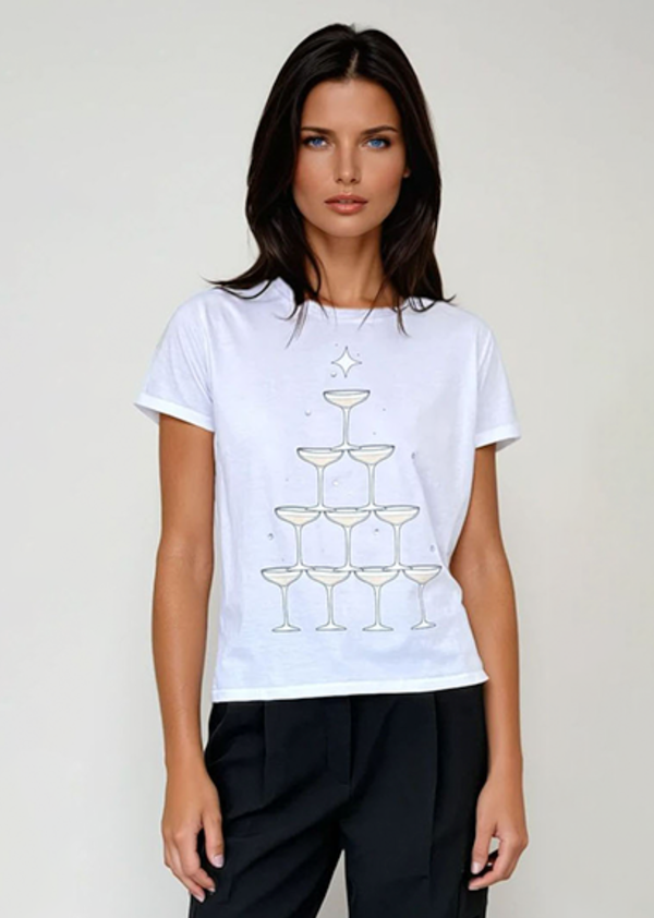 CHRLDR Champagne Tower Perfect Tee - Denise Boutique