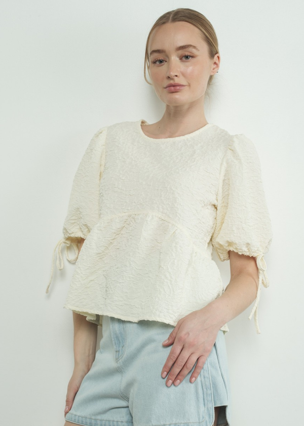 Jackie Jacquard Crinkle Blouse - Denise Boutique